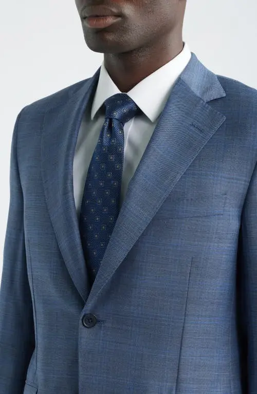 HERITAGE GOLD Slate Mélange Plaid Wool Suit