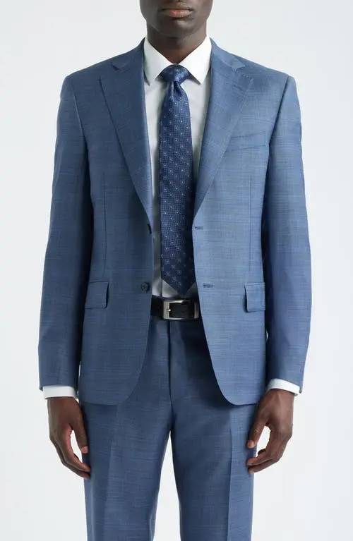 HERITAGE GOLD Slate Mélange Plaid Wool Suit