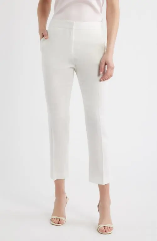 BOSS Tapria Slim Fit Crop Trousers - Bright White