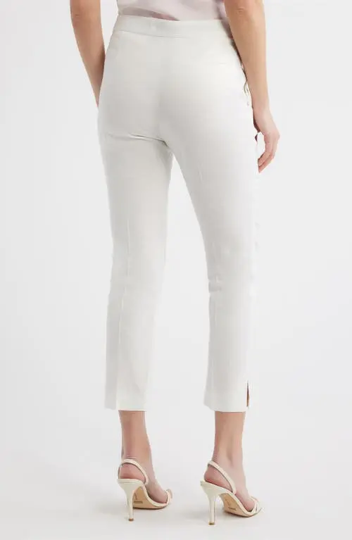 BOSS Tapria Slim Fit Crop Trousers - Bright White
