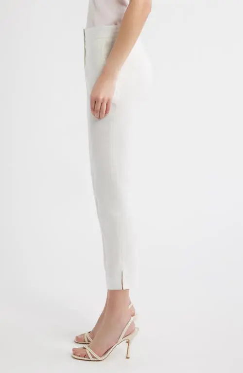 BOSS Tapria Slim Fit Crop Trousers - Bright White