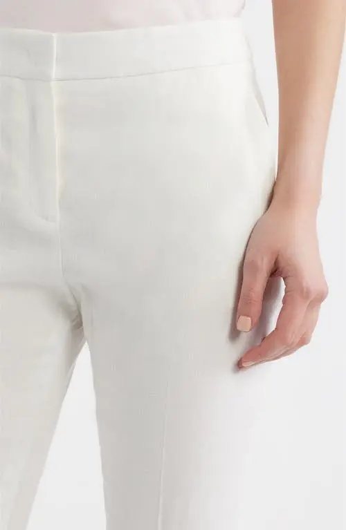 BOSS Tapria Slim Fit Crop Trousers - Bright White