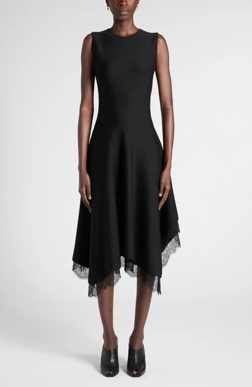 Alexander McQueen Lace Detail Asymmetric Dress - Black