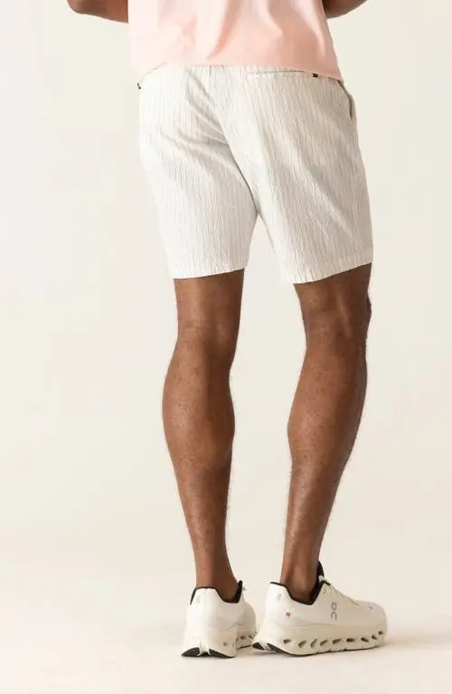 DEKE Oasis 8.5-inch Pinstripe Seersucker Bermuda Shorts - White/grey