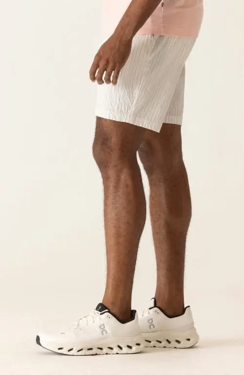 DEKE Oasis 8.5-inch Pinstripe Seersucker Bermuda Shorts - White/grey