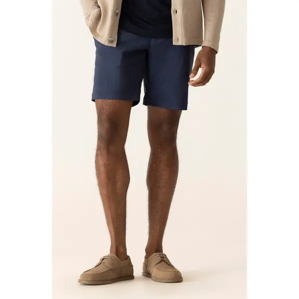 DEKE 8.5-inch Flat Front Knit Bermuda Shorts - Indigo