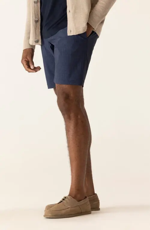 DEKE 8.5-inch Flat Front Knit Bermuda Shorts - Indigo