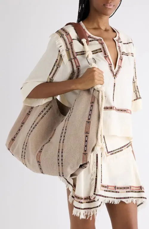 Isabel Marant Byron Embroidered Canvas Shopper Tote - Ecru