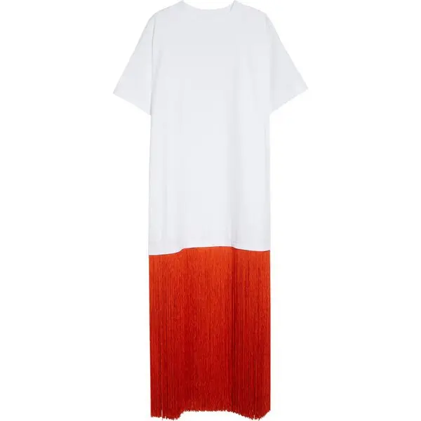 Alaïa Fringed Cotton T-shirt - Blanc
