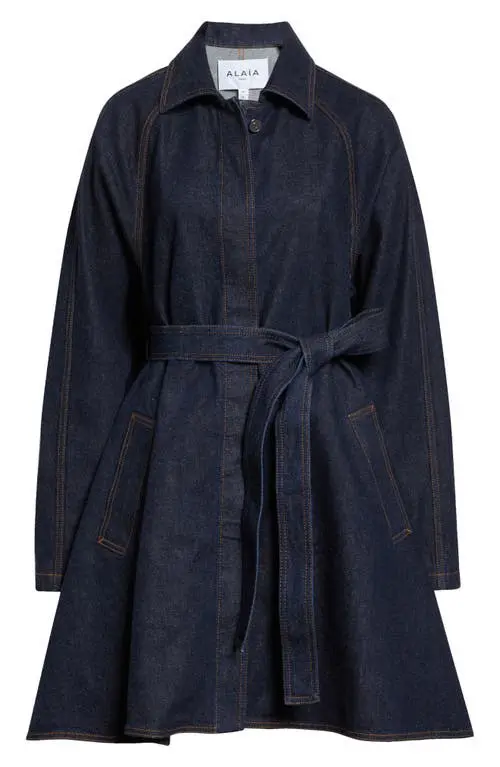 Alaïa Paneled Denim Jacket - Bleu Brut