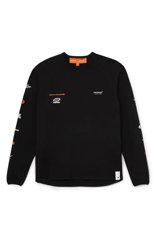 REISS Kruz Thermal Graphic Long Sleeve T-shirt - Black
