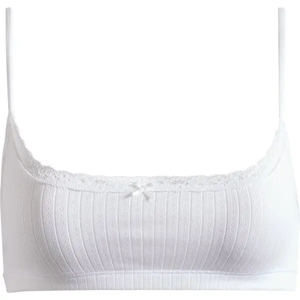 SKIMS Scoop Pointelle Bralette - Snow