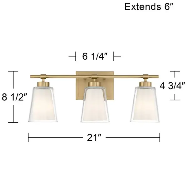 REGENCY HILL Abigail 21" Wide Soft Opal Glass 3-light Bath Light