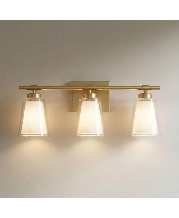 REGENCY HILL Abigail 21" Wide Soft Opal Glass 3-light Bath Light