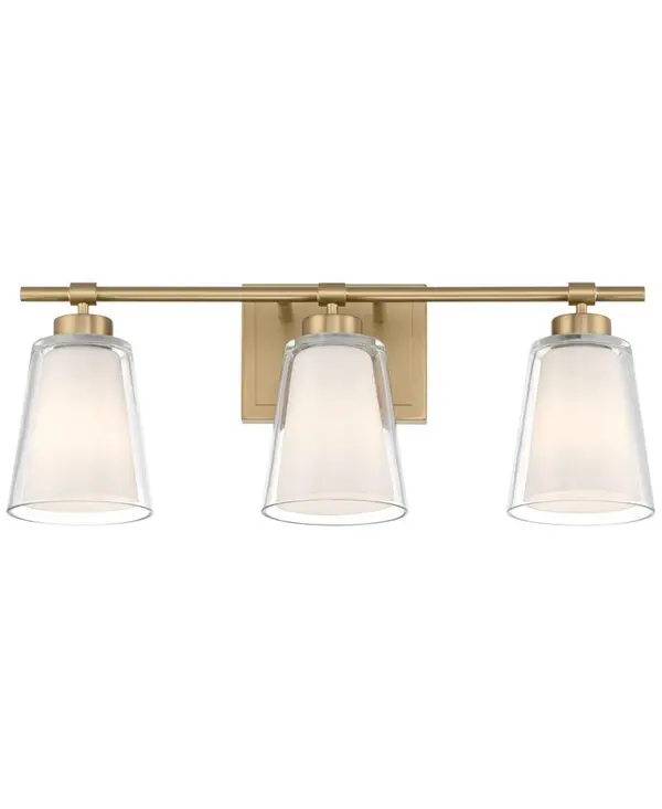 REGENCY HILL Abigail 21" Wide Soft Opal Glass 3-light Bath Light