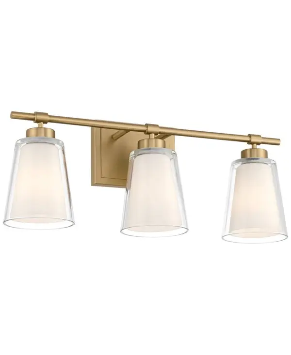 REGENCY HILL Abigail 21" Wide Soft Opal Glass 3-light Bath Light