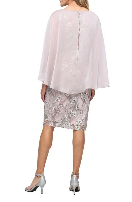 SL FASHIONS Sequin Chiffon Cocktail Dress