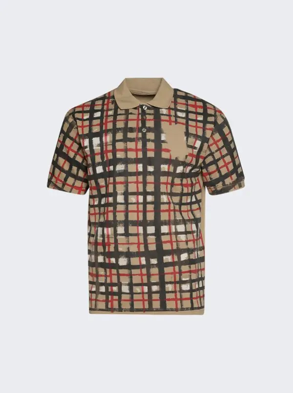 PROTOTYPES Sprayed Check Polo Beige