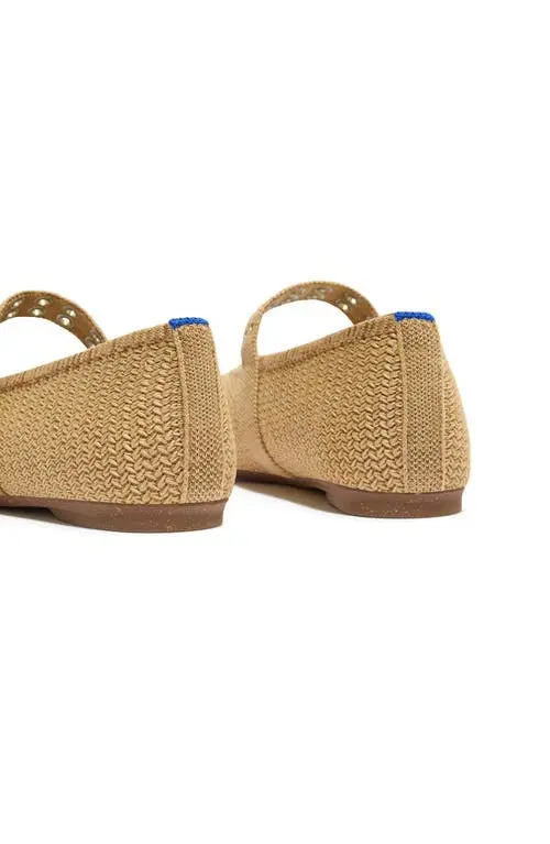Rothy's The Max Buckle Mary Jane Flat - Tan Woven
