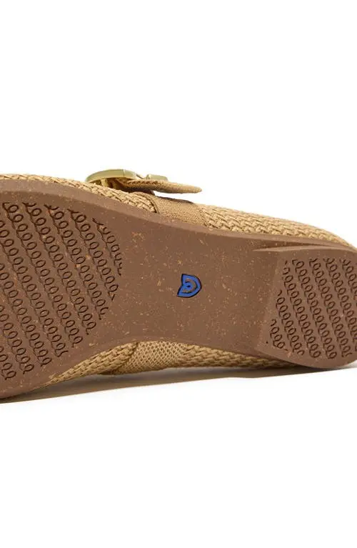 Rothy's The Max Buckle Mary Jane Flat - Tan Woven