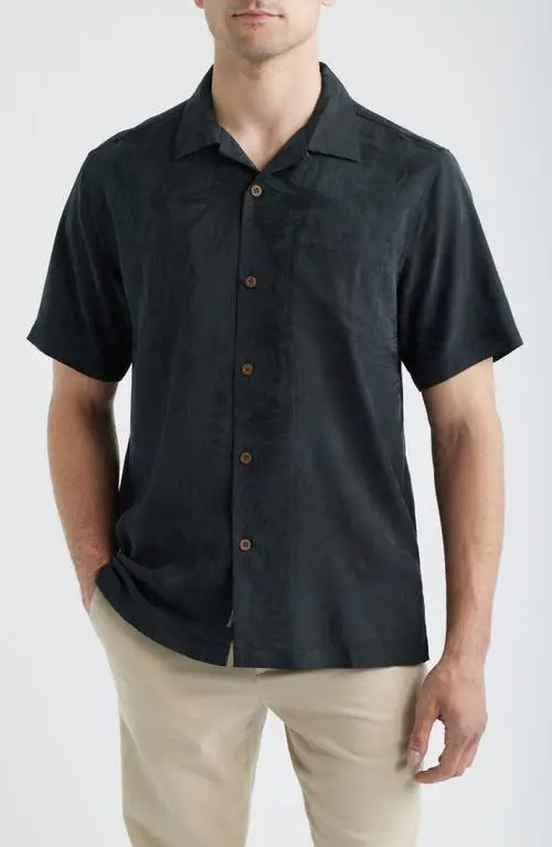 Tommy Bahama Botanic Loom Coastal Ease Botanic Loom Islandzone® Camp Shirt - Black