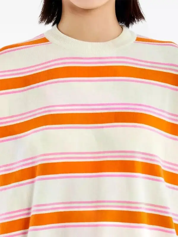VICOLO Striped Drop-shoulder Sweater