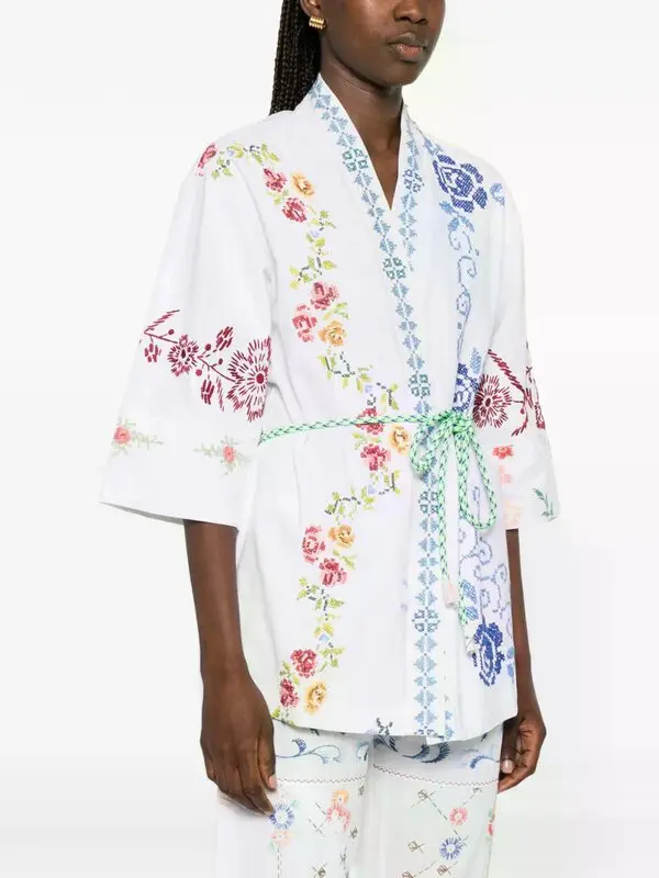 RELAX RE-LUX Brione Floral-embroidered Kimono
