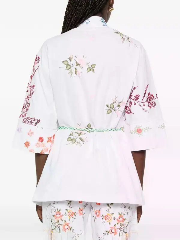RELAX RE-LUX Brione Floral-embroidered Kimono
