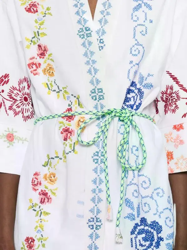 RELAX RE-LUX Brione Floral-embroidered Kimono