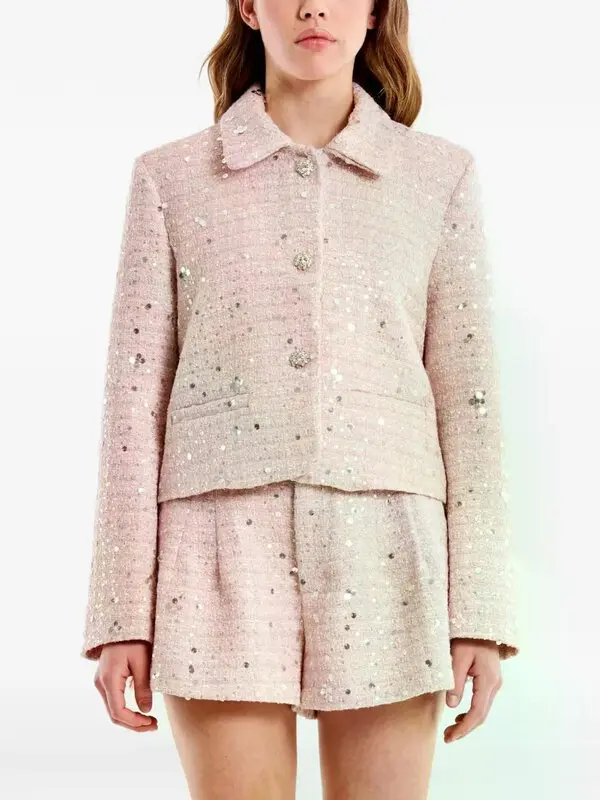 VICOLO Sequin-embellished Bouclé Jacket