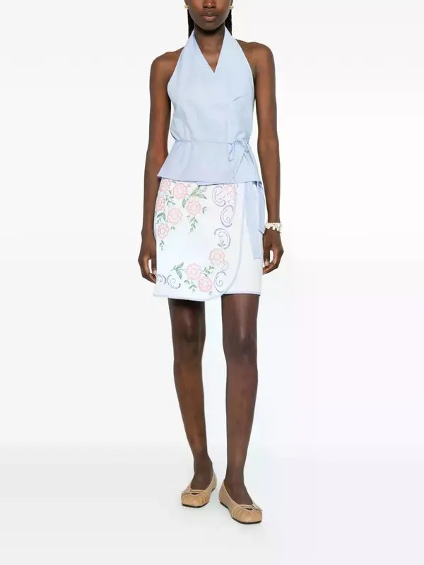 RELAX RE-LUX Nago Floral-embroidered Mini Skirt