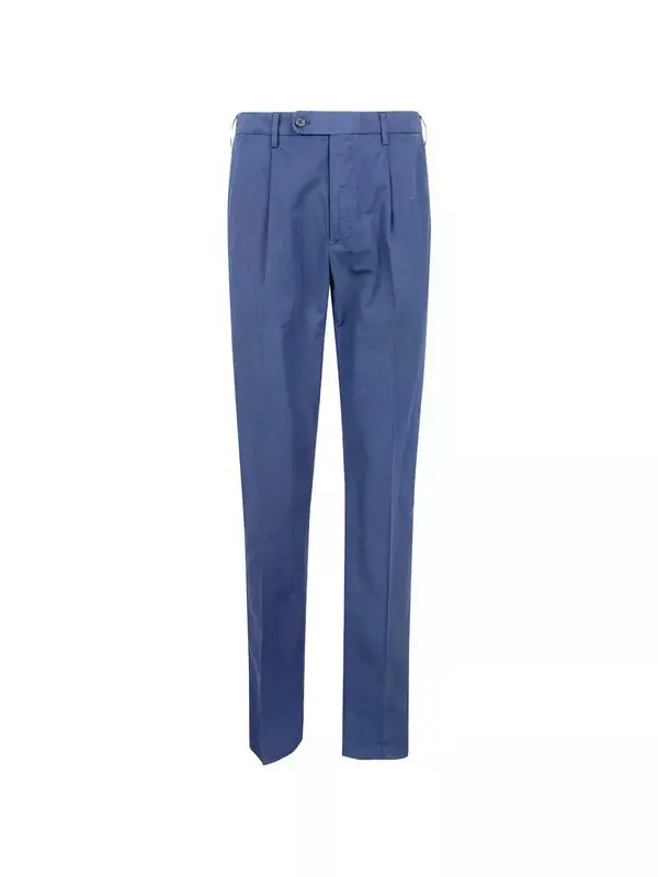 Incotex Pleated Straight-leg Trousers - Blue