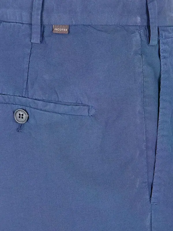 Incotex Pleated Straight-leg Trousers - Blue