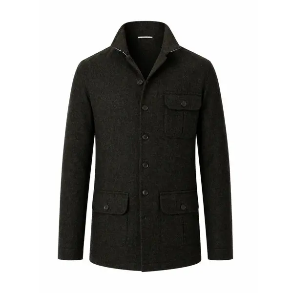 KOY CLOTHING Wool Safari Shirt-jacket - Green