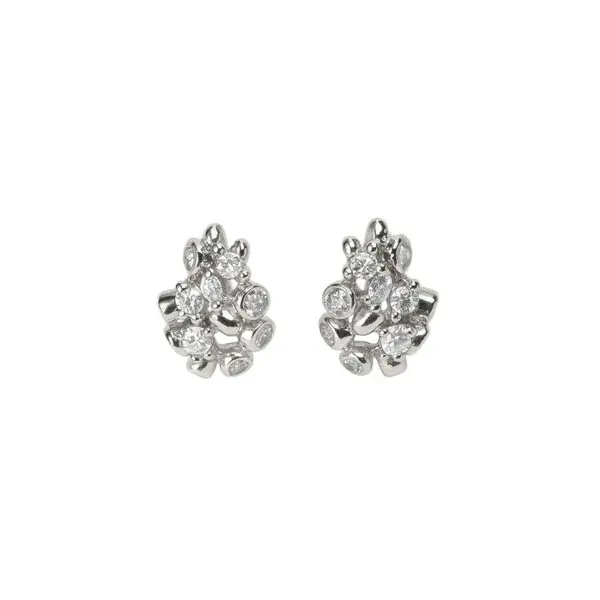 DAINTY LONDON Lyra Stud Earrings - Silver
