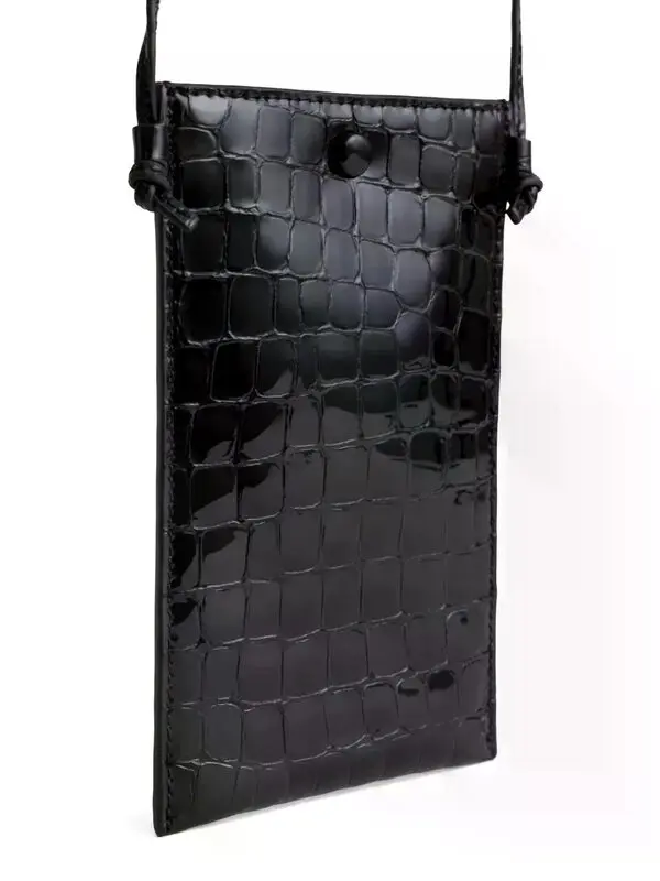 YU MEI Luci Crocodile-embossed Crossbody Bag - Black