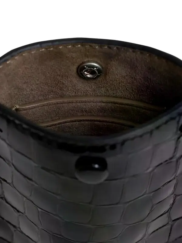 YU MEI Luci Crocodile-embossed Crossbody Bag - Black