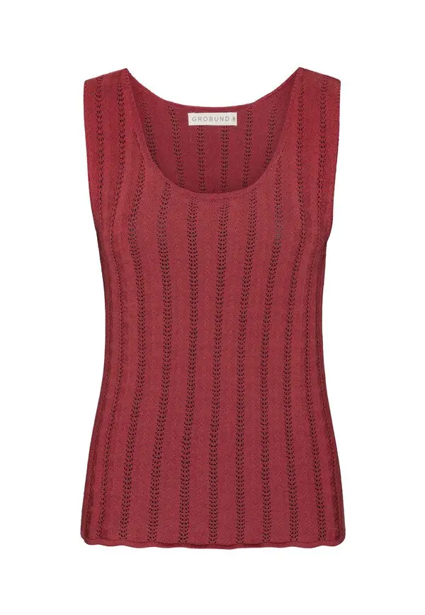 GROBUND Aase Knit Top - Red