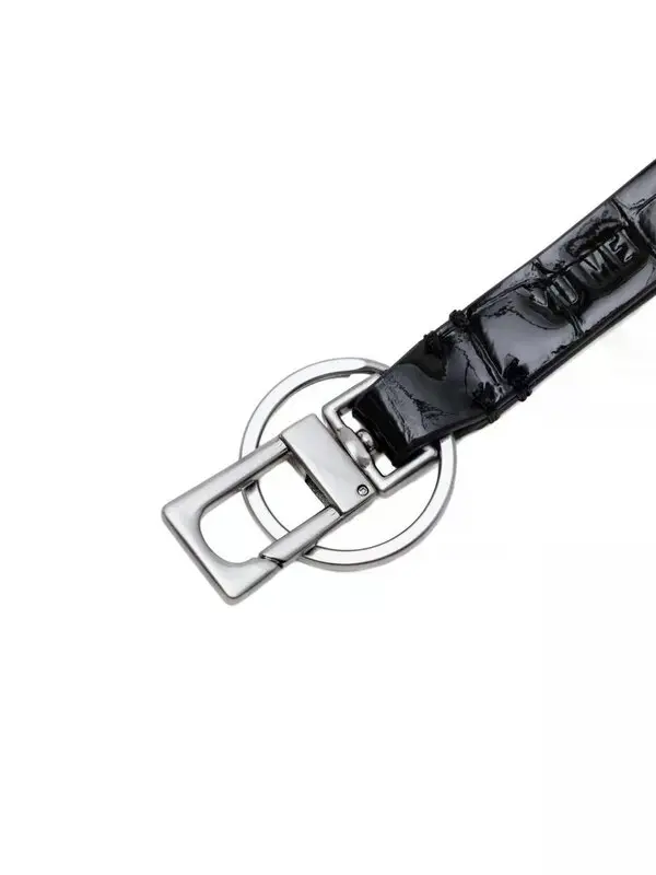 YU MEI Crocodile-embossed Leather Key Chain