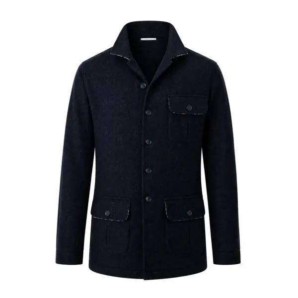 KOY CLOTHING Wool Shirt Jacket - Blue