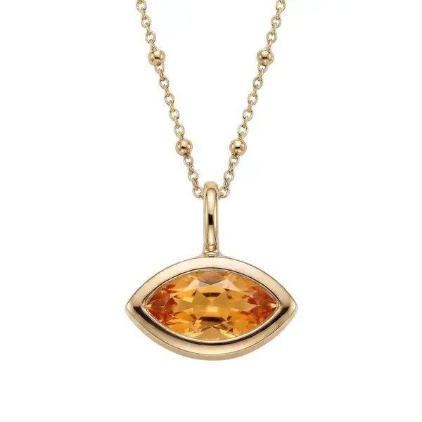 DAINTY LONDON Siren’s Teardrop Citrine Vermeil Necklace - Gold