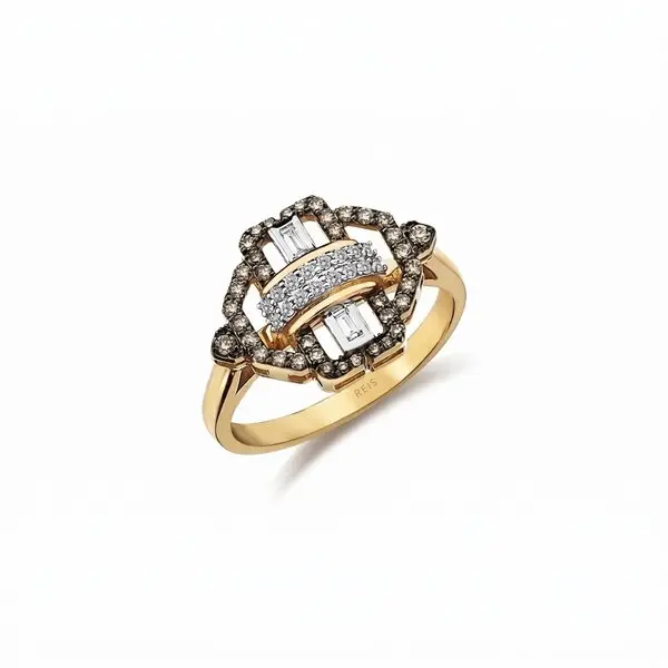 REIS JEWELLERY 14k Yellow Diamond Line Ring - Gold