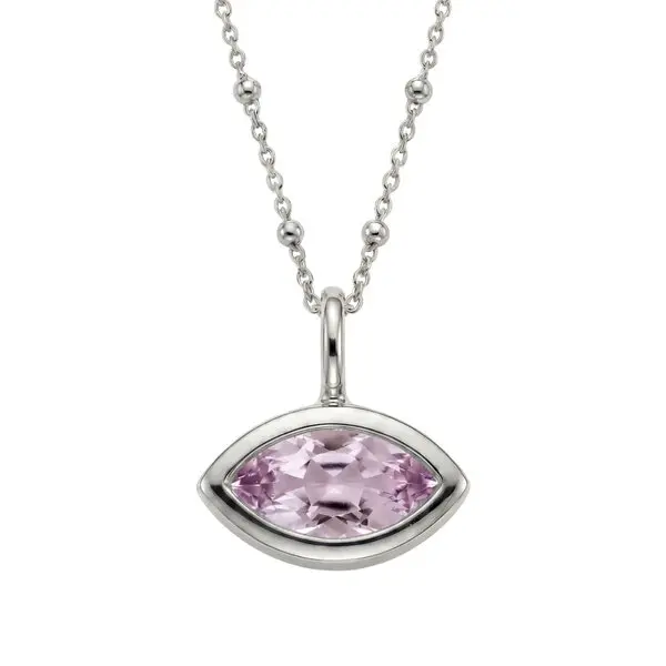 DAINTY LONDON Siren’s Teardrop Amethyst Necklace - Silver