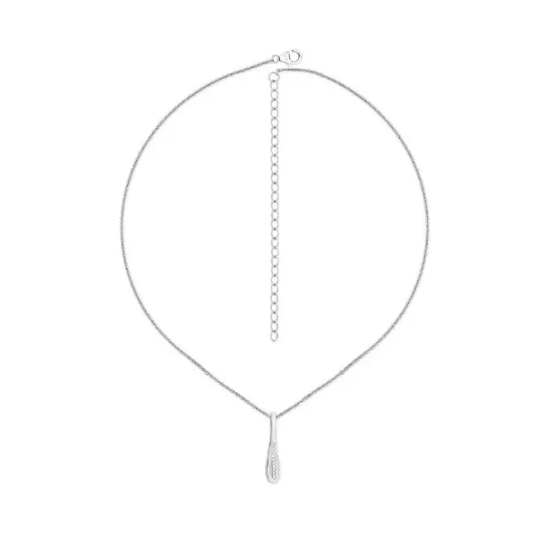 LUCY QUARTERMAINE Skinny Drop White Topaz Pendant - Silver
