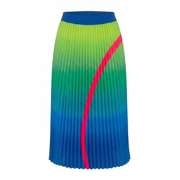 LALIPOP DESIGN Ombre Pleated Midi Skirt