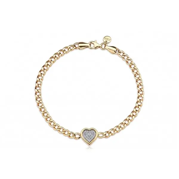 REIS JEWELLERY 14k Yellow Diamond Heart Chain Bracelet - Gold