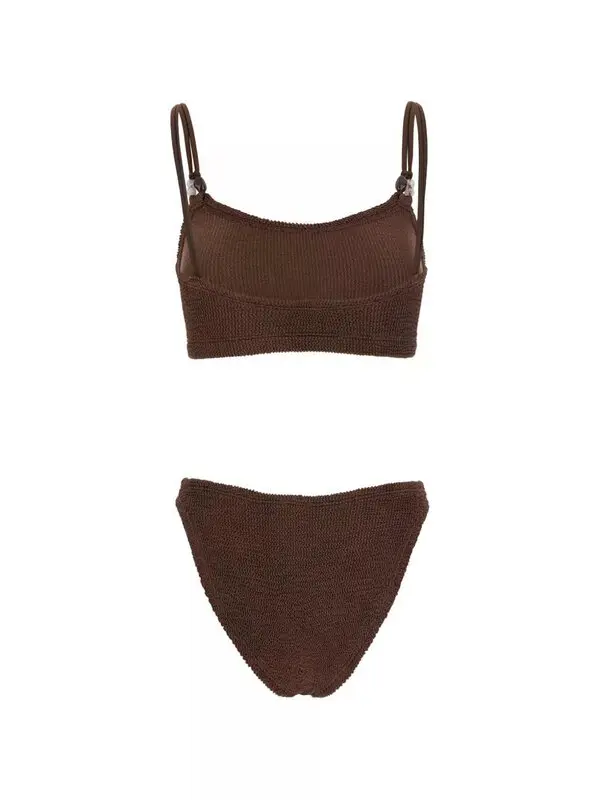 Hunza G Cassie Bead-embellished Crinkle-effect Bikini