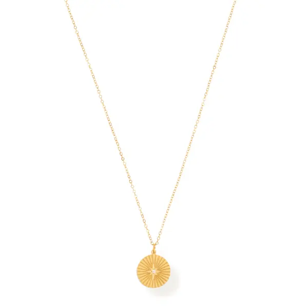 ELLIE VAIL JEWELRY Sunburst Disc Necklace - Gold