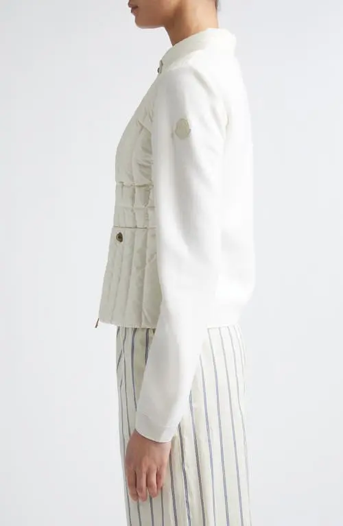 Moncler Mixed Media Down Jacket - White