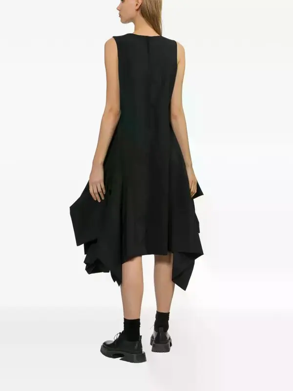 Comme Des Garçons Asymmetrical Ruffle Midi Dress